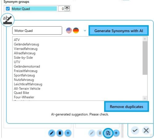 Highlighting – AI Synonyms (Light & Advanced Users)